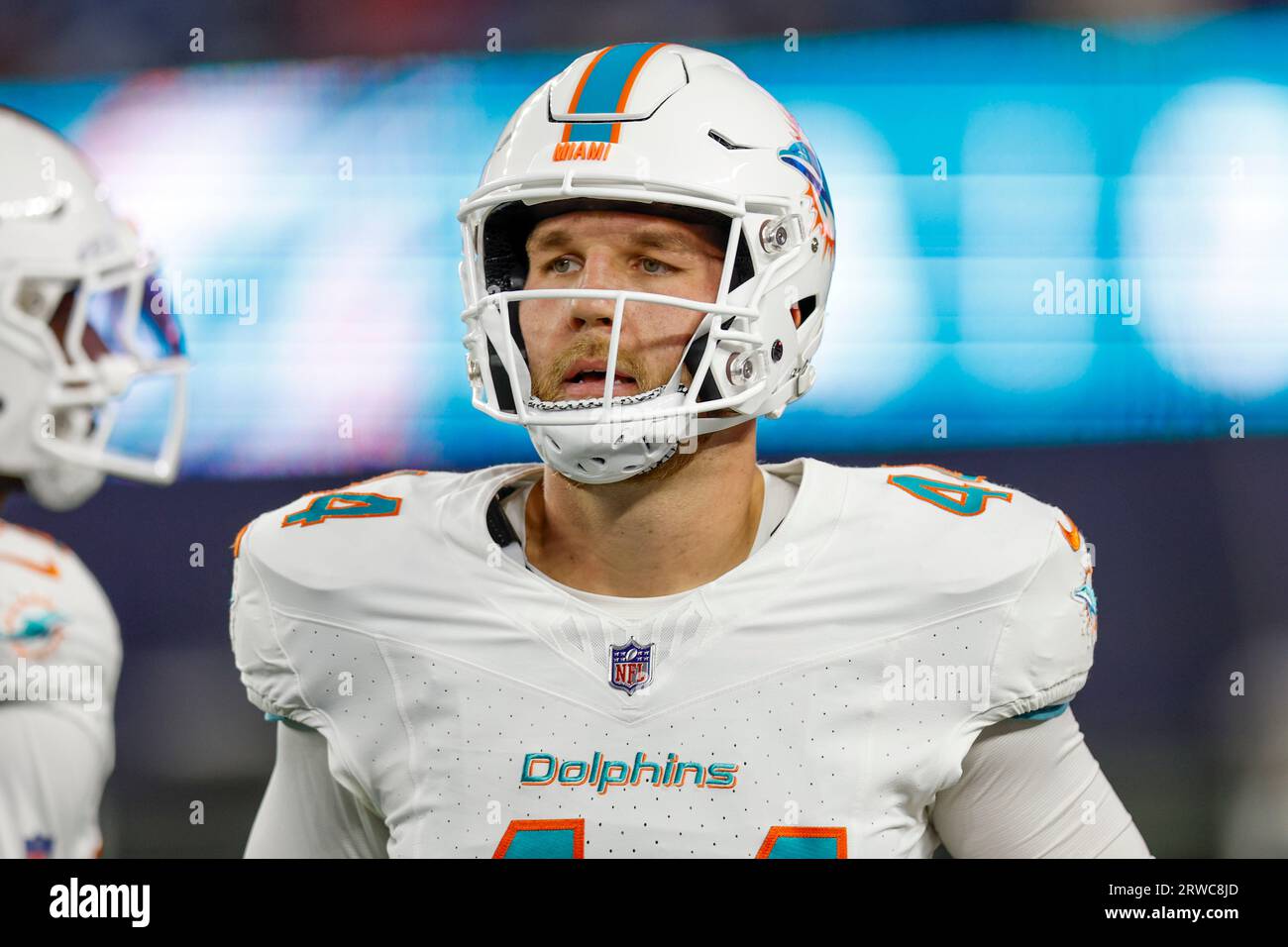 Miami Dolphins long snapper Blake Ferguson (44) reacts before an NFL ...
