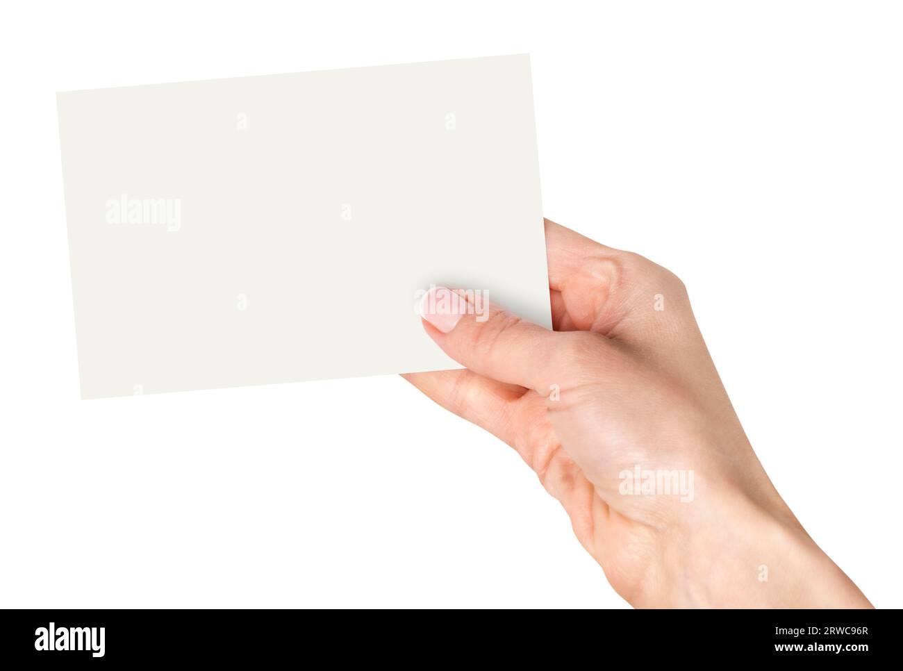 Blank Business Card Held in Hand – Customize your message on this ...