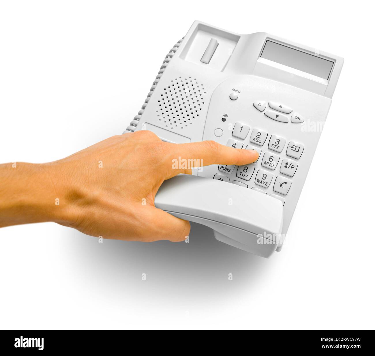 Business Communication: Hand dialing an office telephone for a global ...