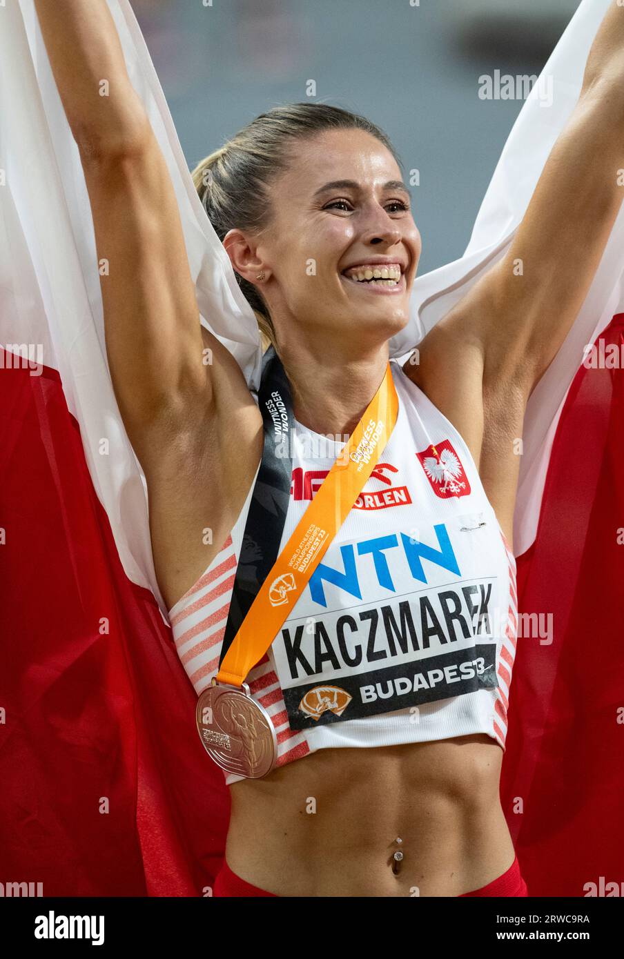 Natalia Kaczmarek of Poland competing in the 400m women final on day ...