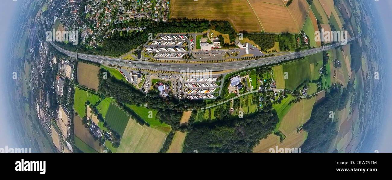 Aerial shot highway rest area hi-res stock photography and images - Alamy