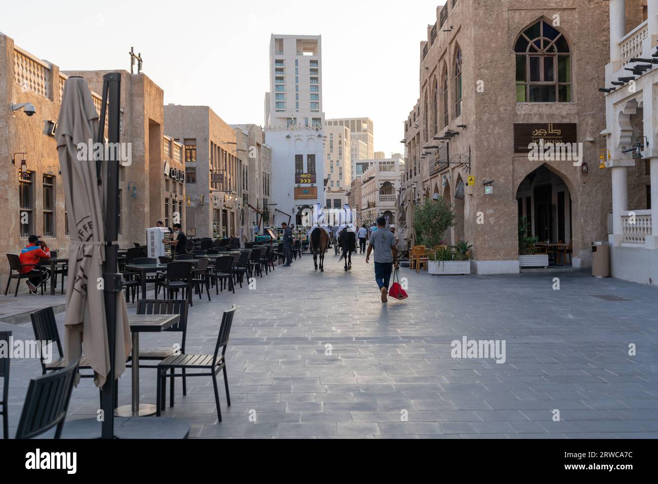 Doha, Qatar - October 17, 2022: Souq Waqif is a traditional market in ...