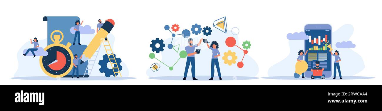 Business student plan work full time vector entrepreneurship service ...