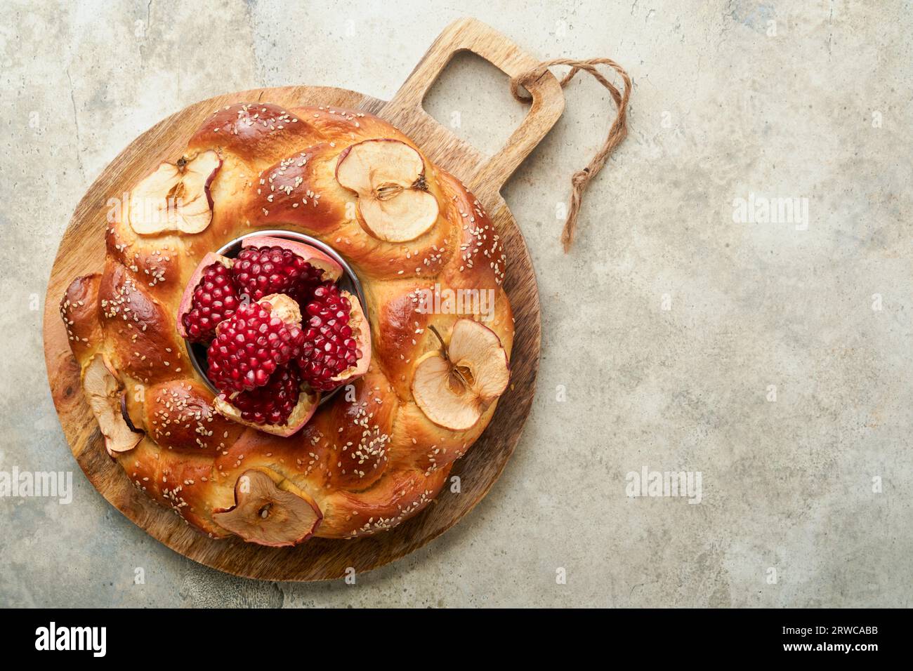 Jewish Holidays - Rosh Hashanah or Rosh Hashana. Pomegranate, apples ...