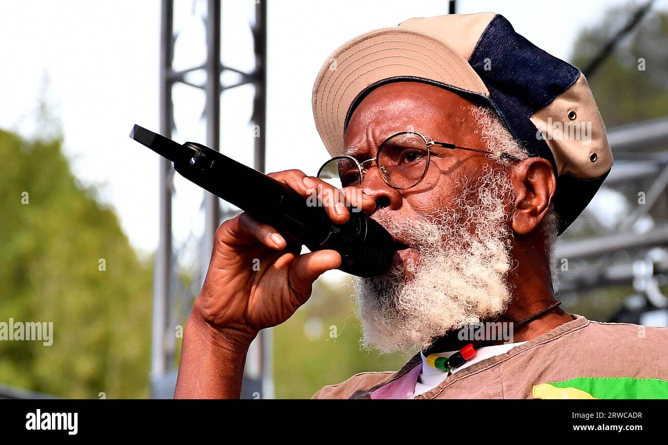 Felton, USA. 17th Sep, 2023. Winston Rodney aka Burning Spear performs ...
