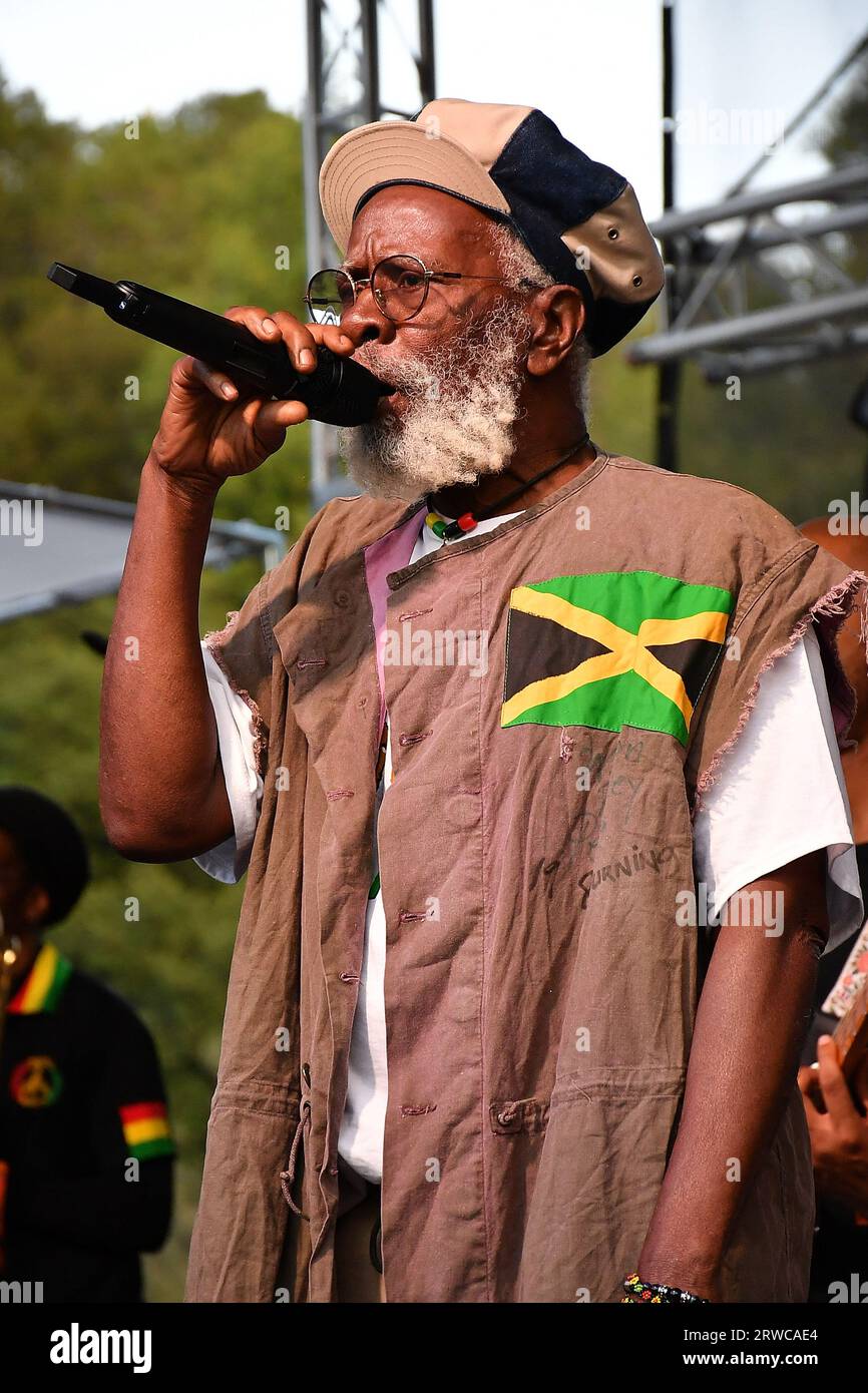 Felton, USA. 17th Sep, 2023. Winston Rodney aka Burning Spear performs ...