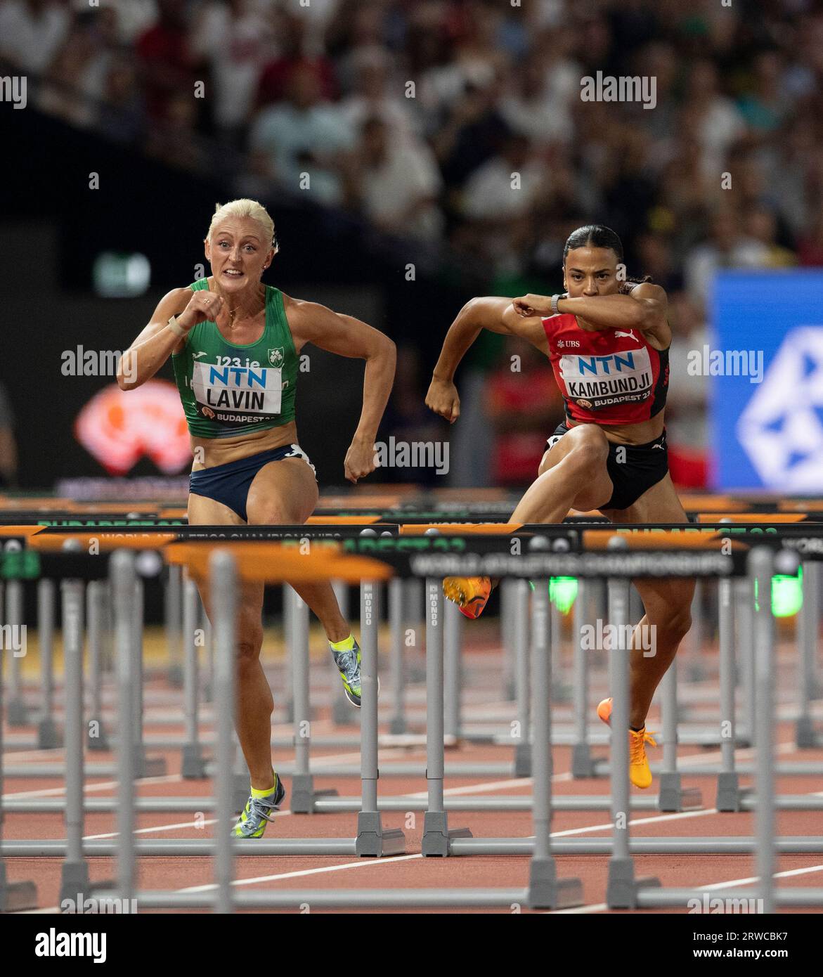 Sarah Lavin of Ireland and Ditaji Kambundji of Switzerland competing in ...