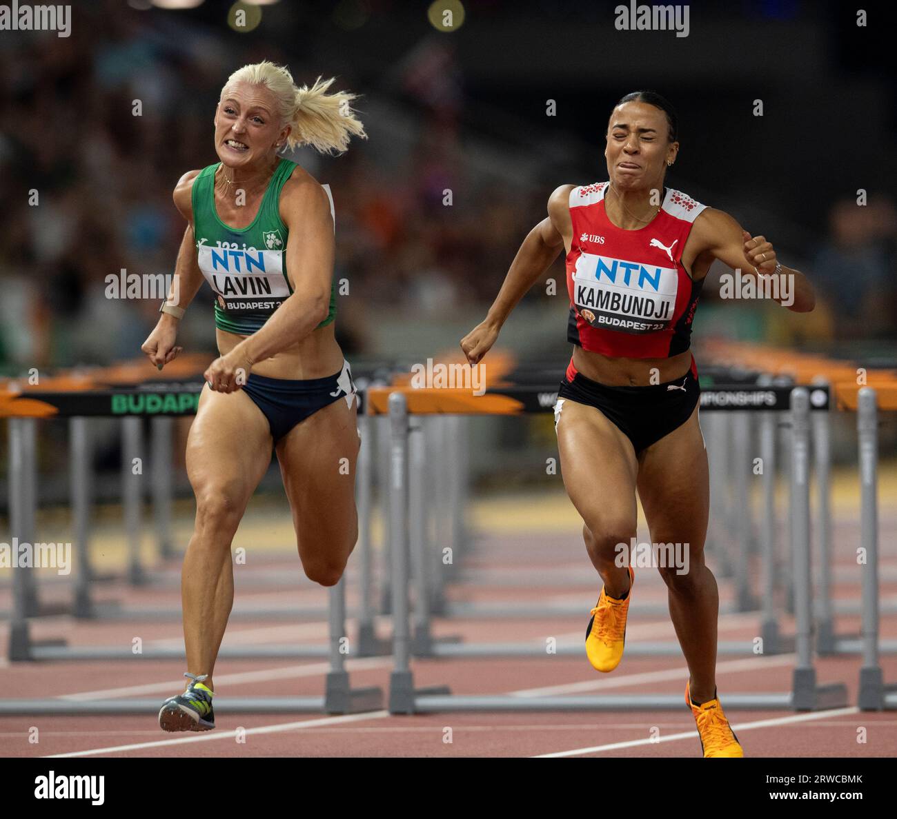 Sarah Lavin of Ireland and Ditaji Kambundji of Switzerland competing in ...