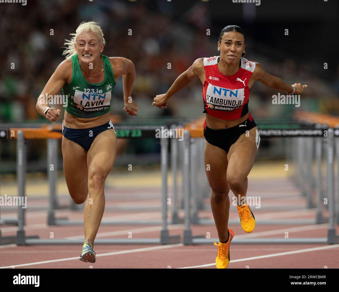 Sarah Lavin of Ireland and Ditaji Kambundji of Switzerland competing in ...
