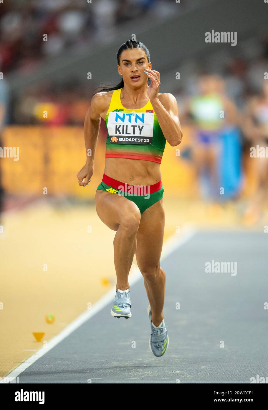 Dovilé Kilty of Lithuania competing in the women triple jump heats on ...