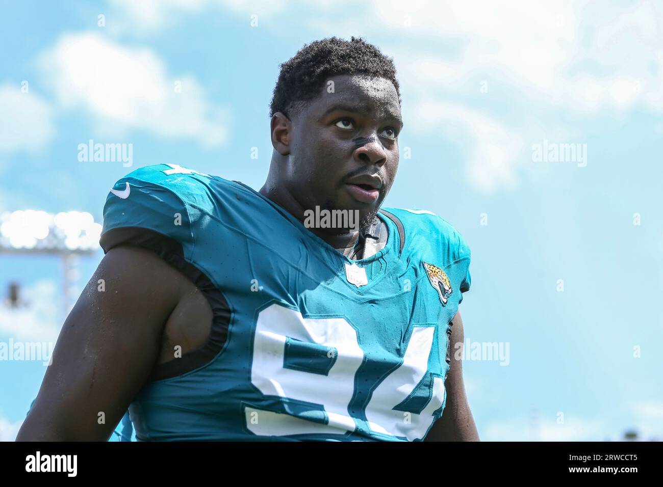 Jacksonville Jaguars defensive tackle Folorunso Fatukasi (94) walks off ...