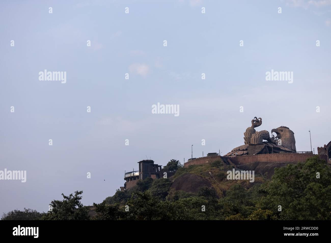 KOLLAM, KERALA, INDIA - JANUARY 07, 2021: Sculpture of Jatayu, a divine ...