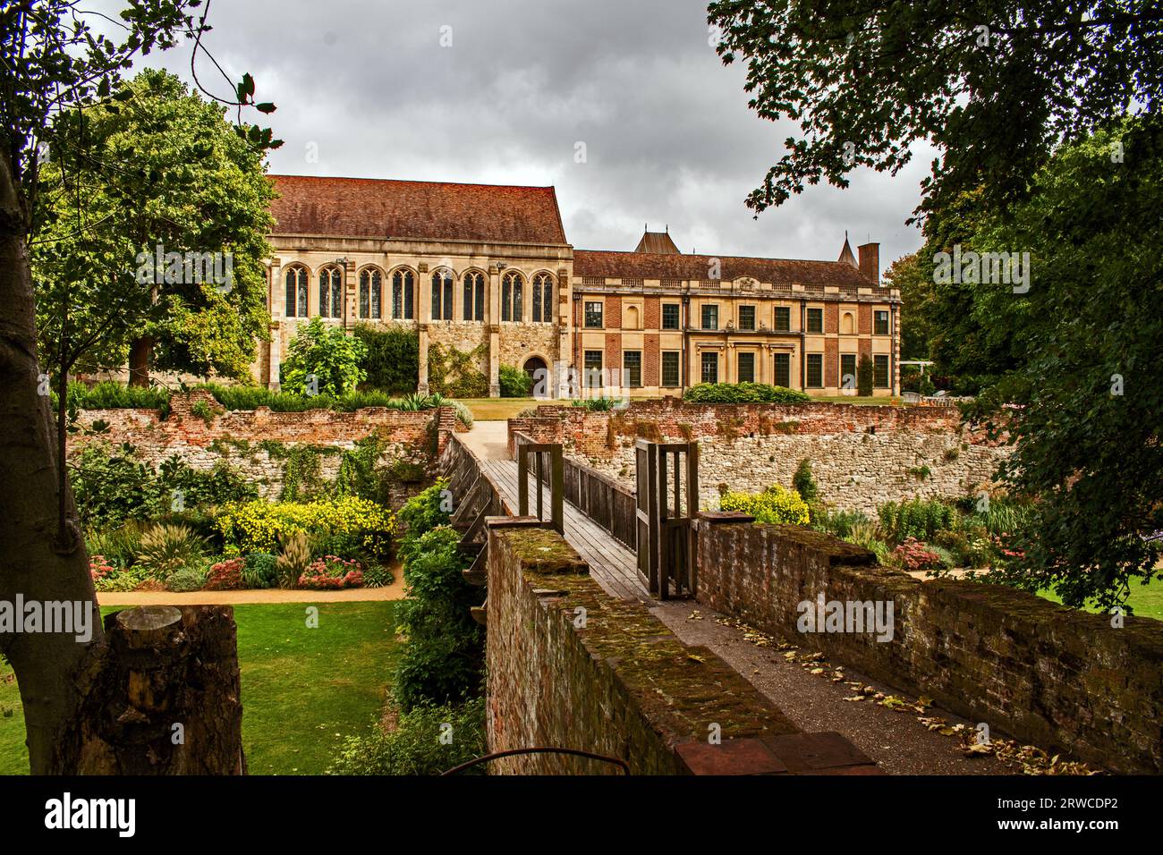 View from the South Bridge at Eltham Palace, Eltham, Kent Stock Photo ...