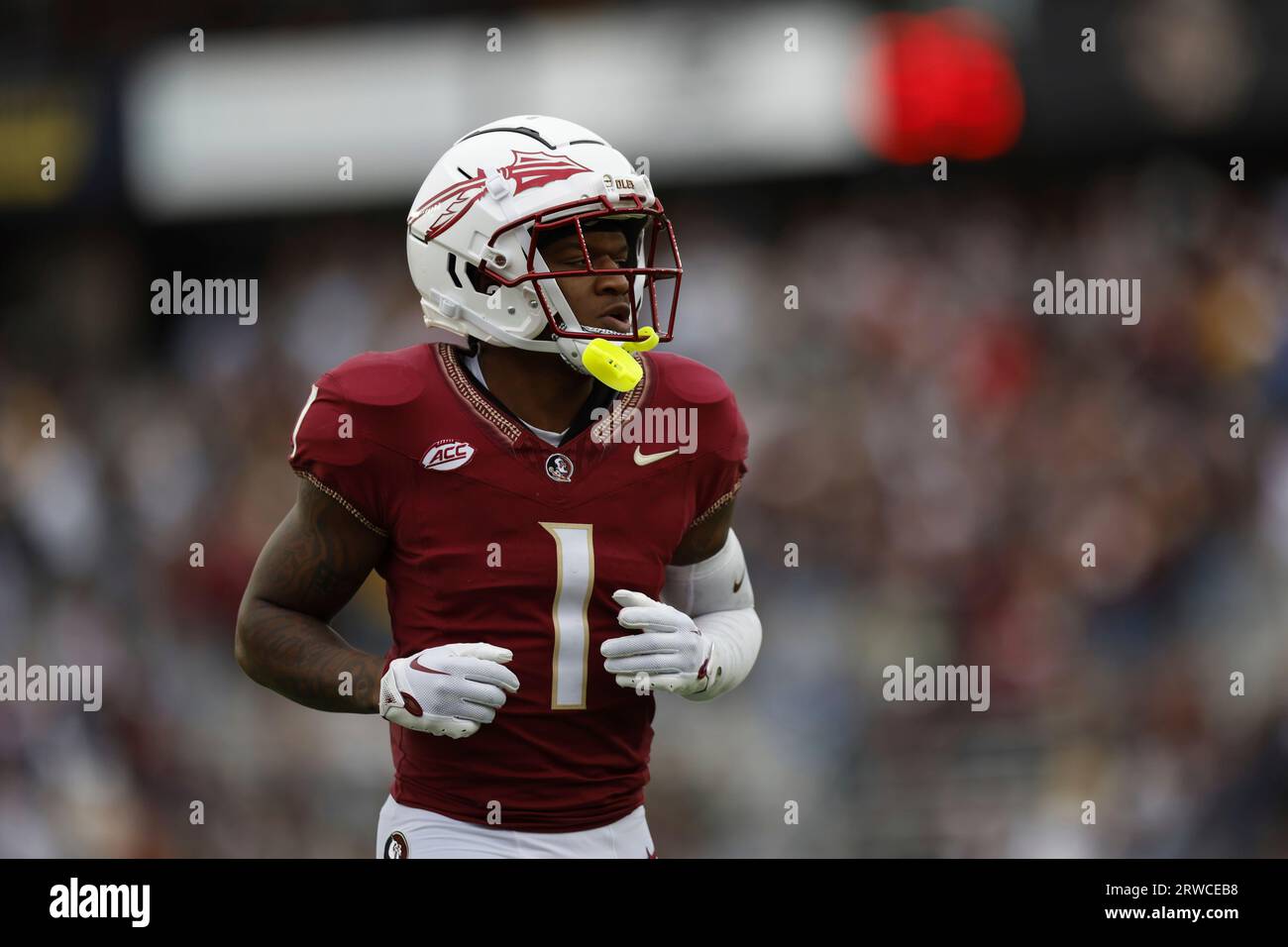 Boston College Eagles defensive back Elijah Jones (1) reacts during the ...