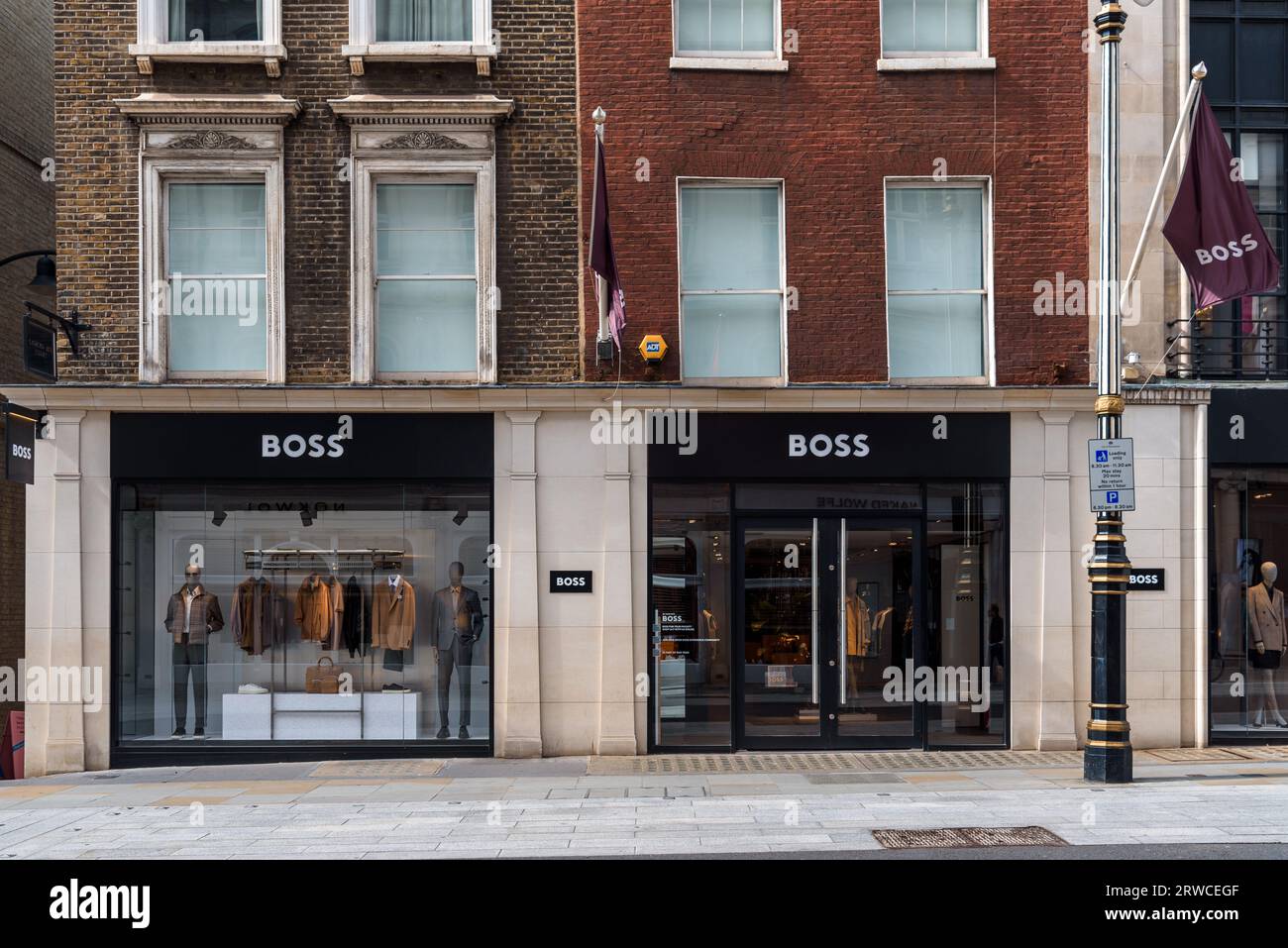 London, UK - August 27, 2023: Boss luxury fashion store in Bond Street ...