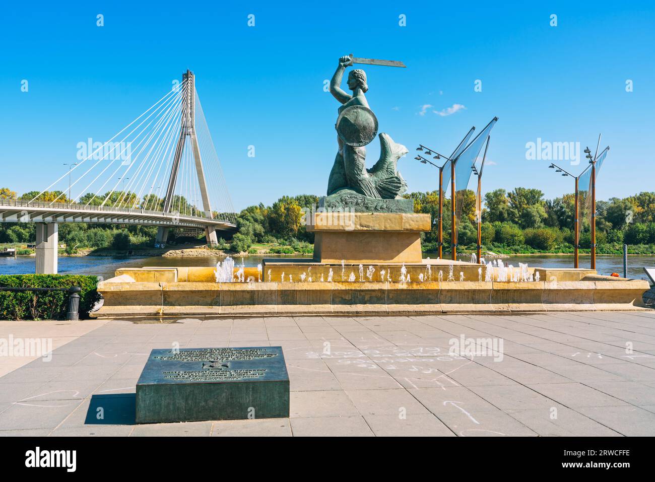 Warsaw, Poland, September 15, 2023 - Warsaw Mermaid statue, symbol of ...
