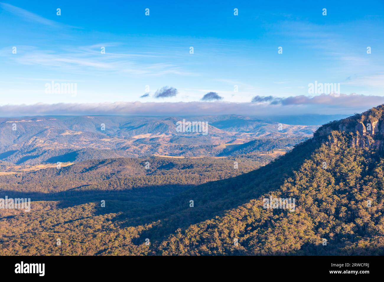 Photograph of the Megalong Valley from Cahills Lookout in Katoomba in ...