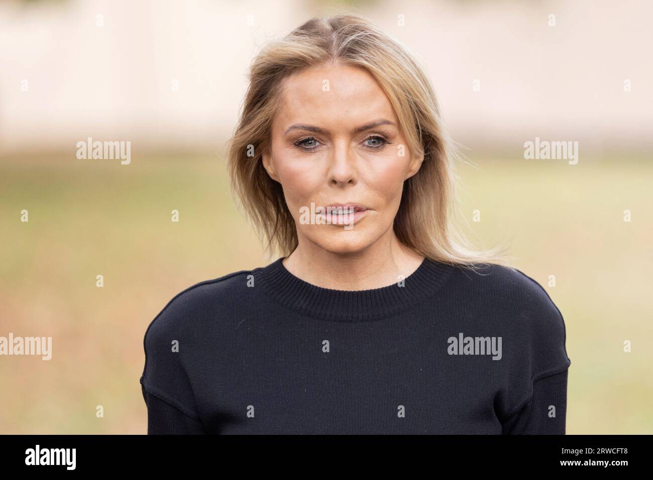 Patsy Kensit poses for photographers upon arrival at the Burberry ...