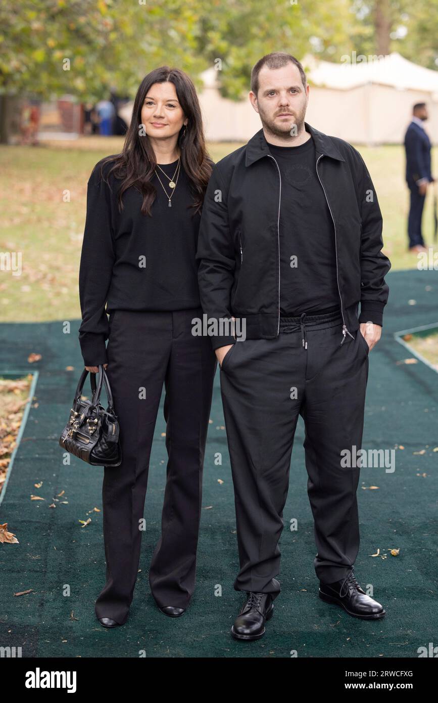 Claire Le Marquand and Mike Skinner pose for photographers upon arrival ...