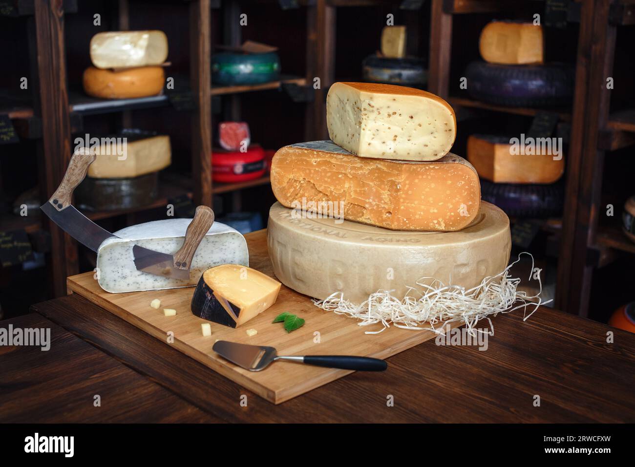 cheese set Cheese Heads shelves with cheeses of different kinds Cheese ...