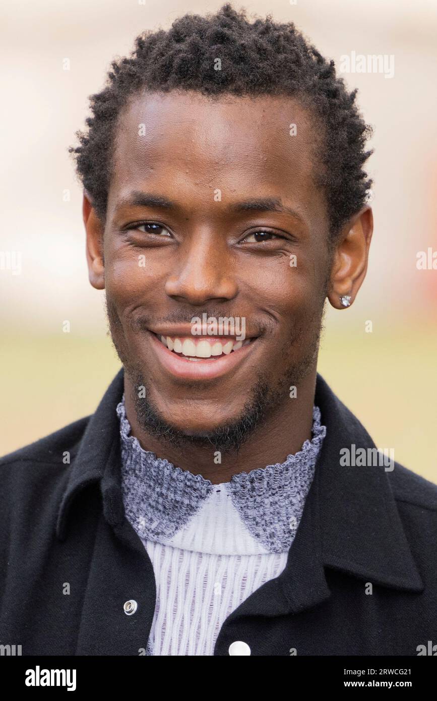 Micheal Ward poses for photographers upon arrival at the Burberry ...
