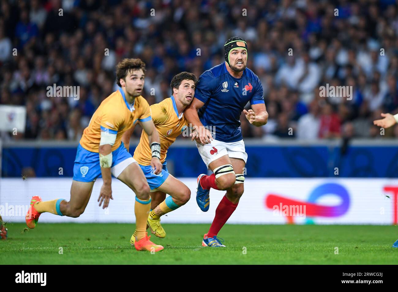 Francois Cros and Santiago Arata during the Rugby union World Cup RWC ...