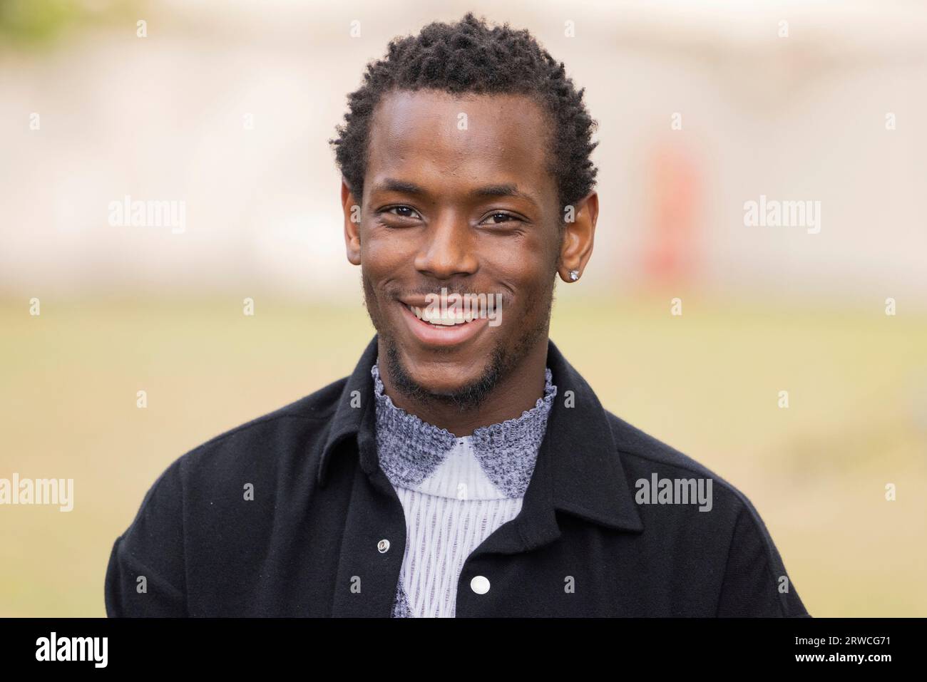 Micheal Ward poses for photographers upon arrival at the Burberry ...
