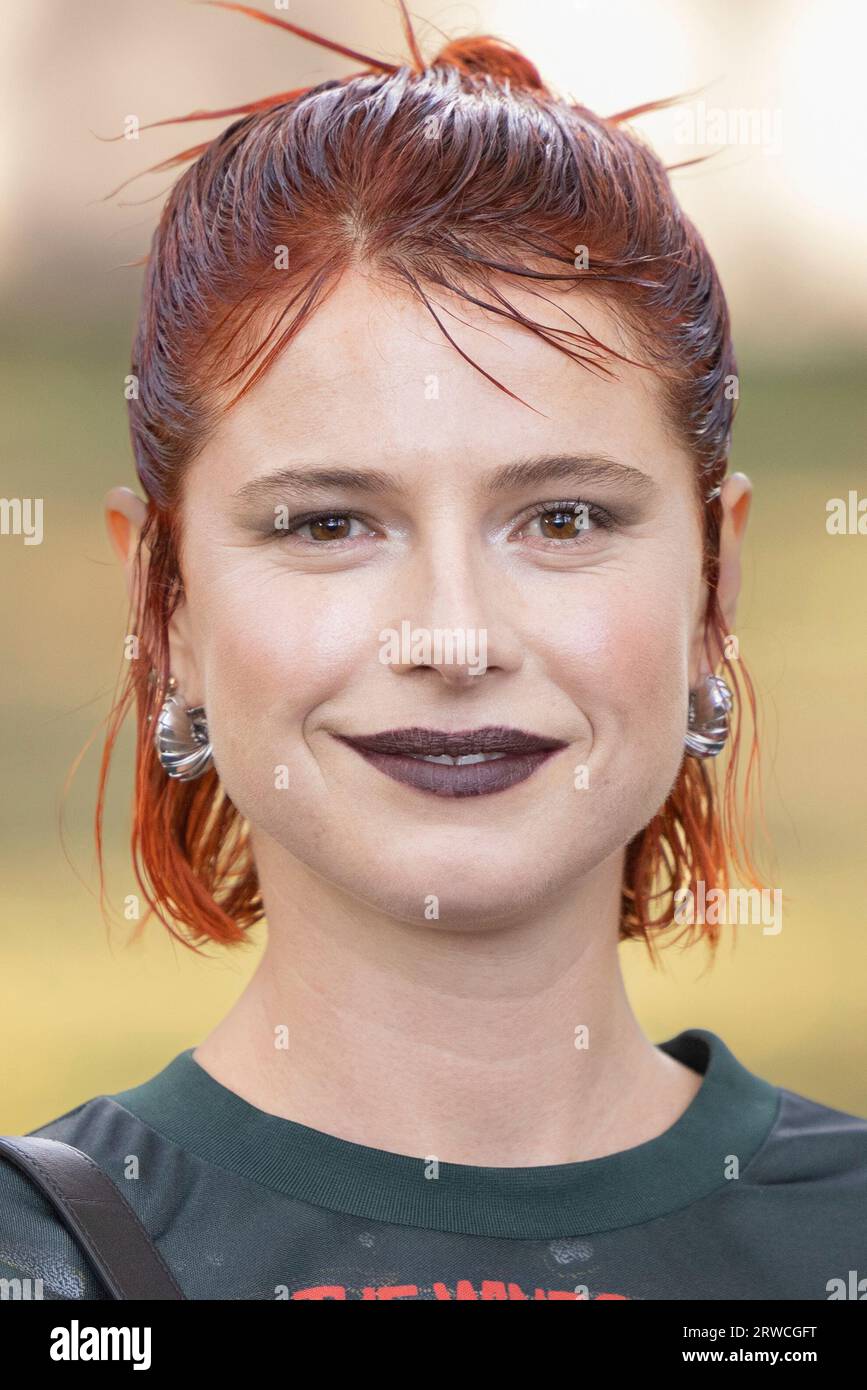 Jessie Buckley poses for photographers upon arrival at the Burberry ...