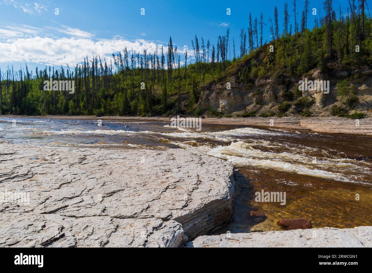 The Trout River cuts through a beautiful river gorge in the Northwest ...