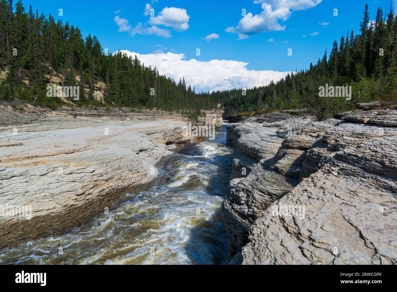 The Trout River cuts through a beautiful river gorge in the Northwest ...