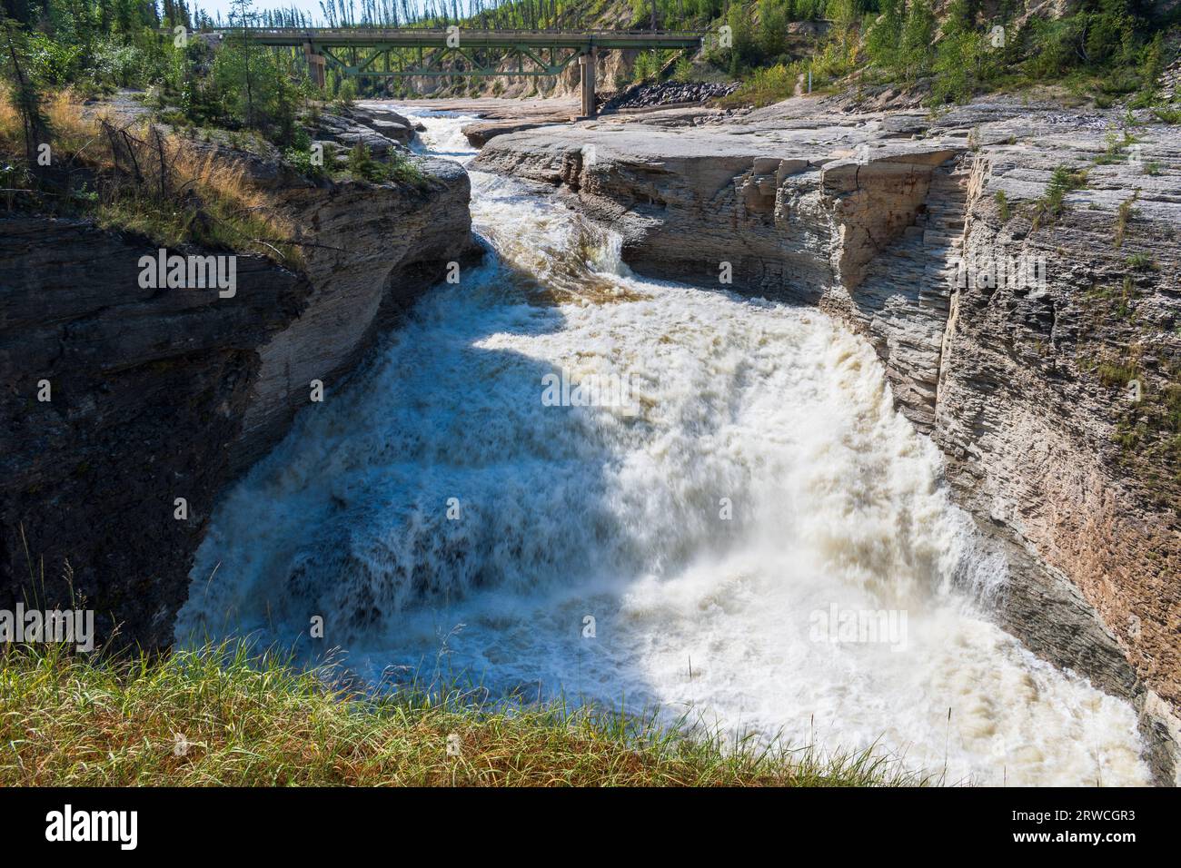 The Trout River cuts through a beautiful river gorge in the Northwest ...