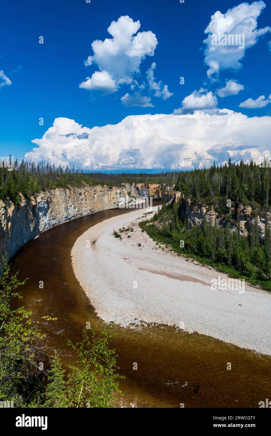 The Beautiful Trout River Cuts Through the Boreal Forest as ...