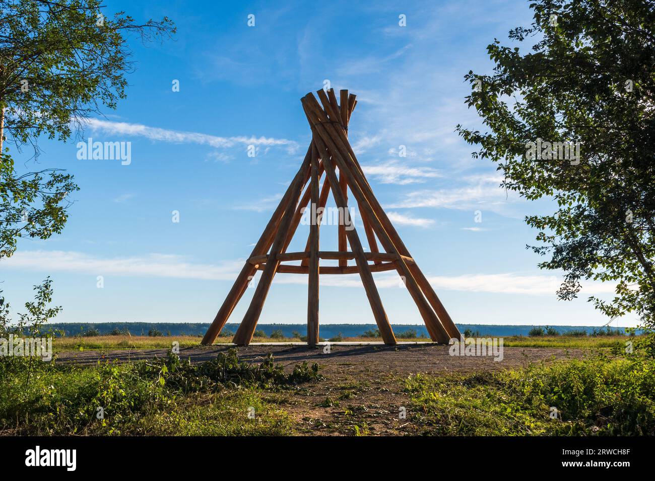 Fort Simpson, NT Canada - 17 AUG 2022: The tallest wooden teepee in the ...