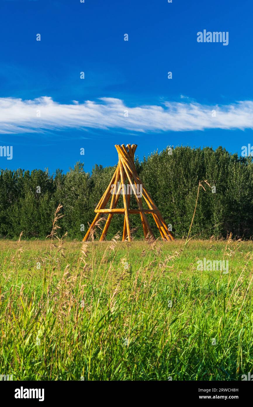 Fort Simpson, NT Canada - 17 AUG 2022: The tallest wooden teepee in the ...