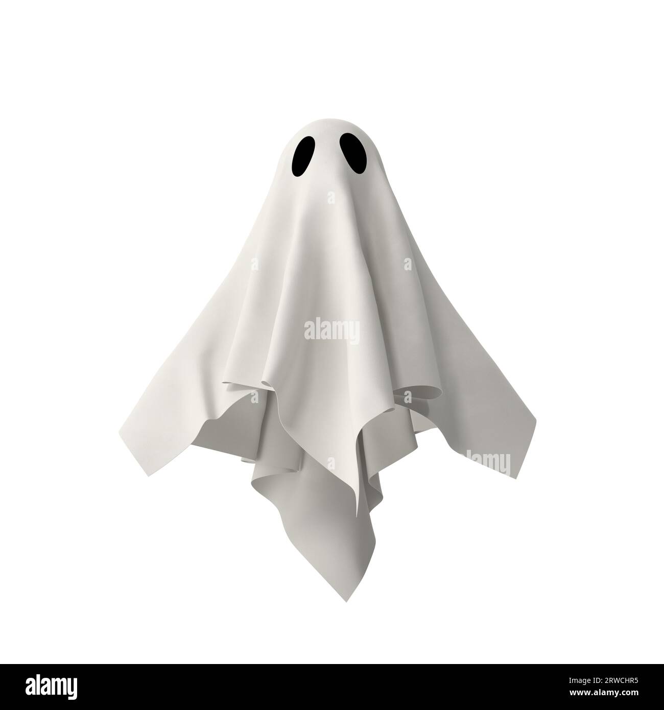 Halloween scary ghostly cartoon spooky character isolated on white ...