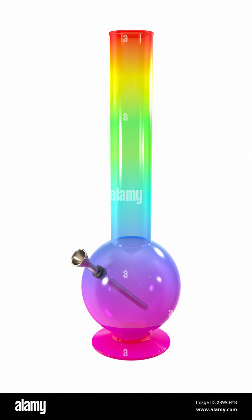 Colorful rainbow bong isolated on white background Stock Photo - Alamy