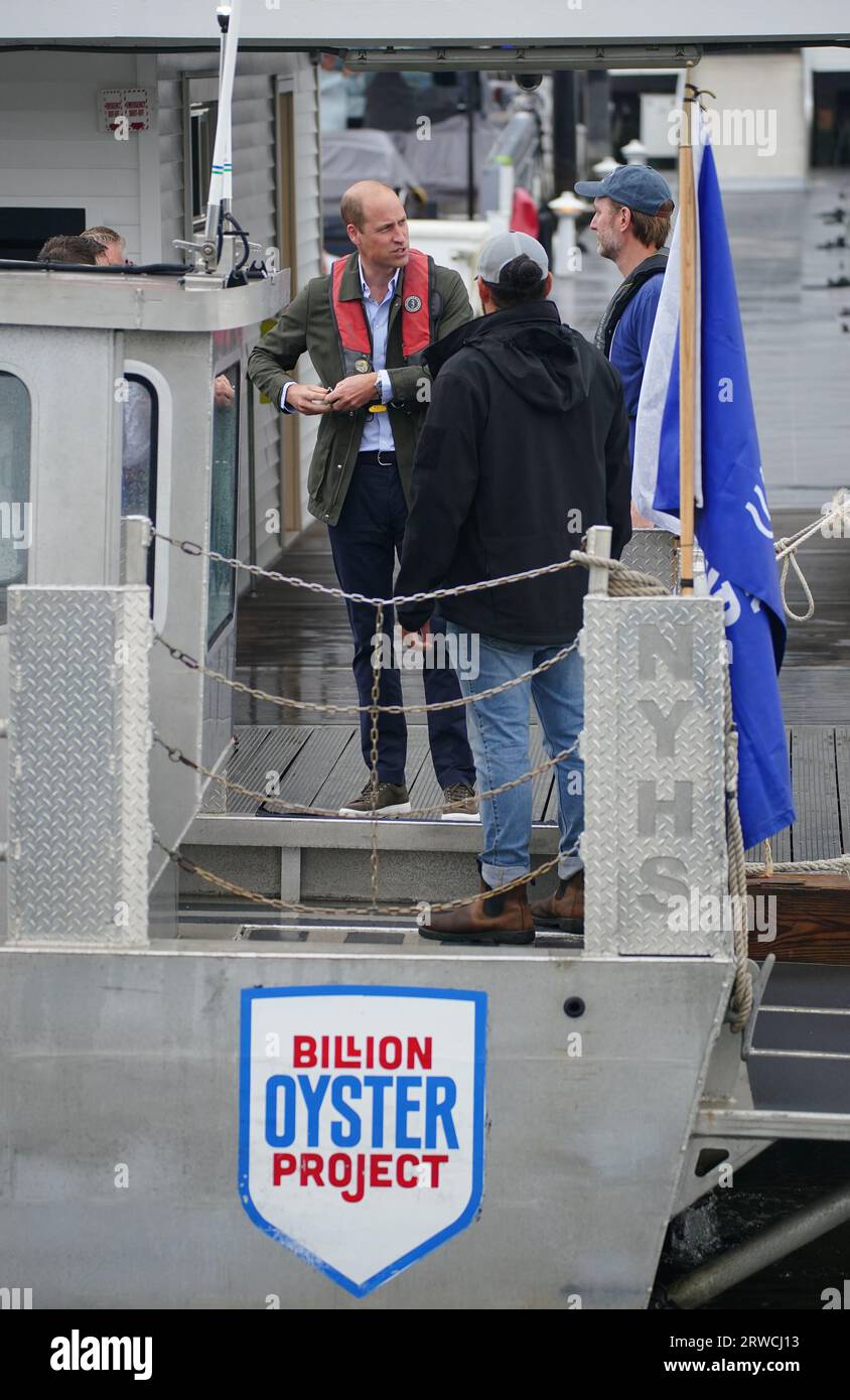 The Prince of Wales during his visit to the Billion Oyster Project at ...
