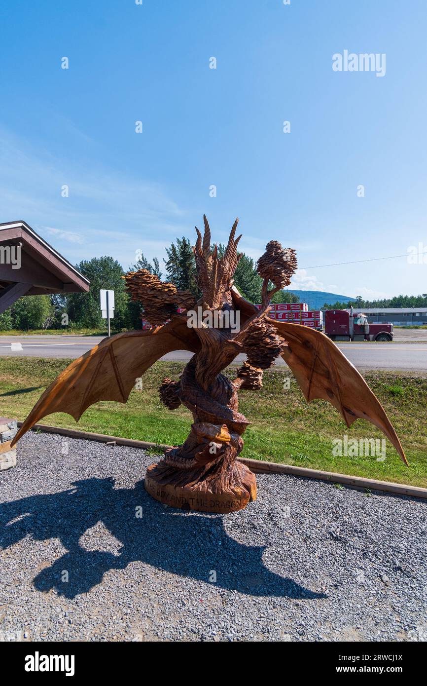 Chetwynd, BC Canada - 19 AUG 2022: Amazing wood carvings displayed ...