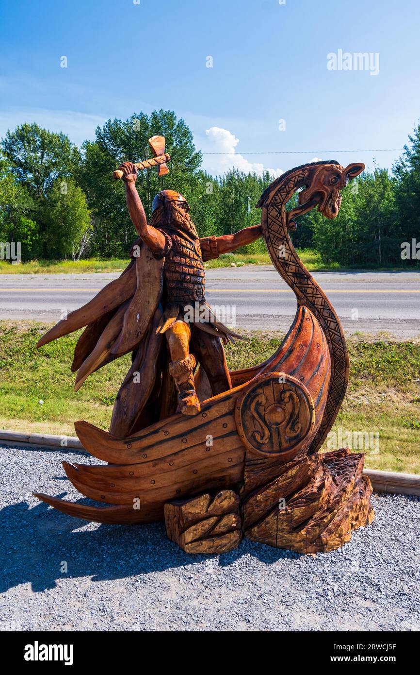Chetwynd, BC Canada - 19 AUG 2022: Amazing wood carvings displayed ...