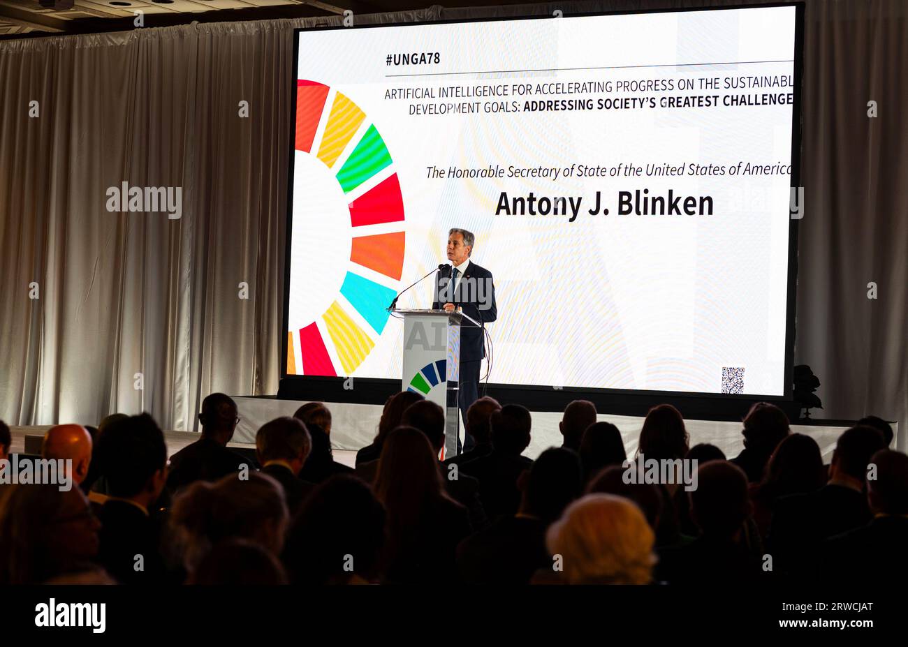 Secretary of State Antony Blinken delivers remarks at the AI for ...