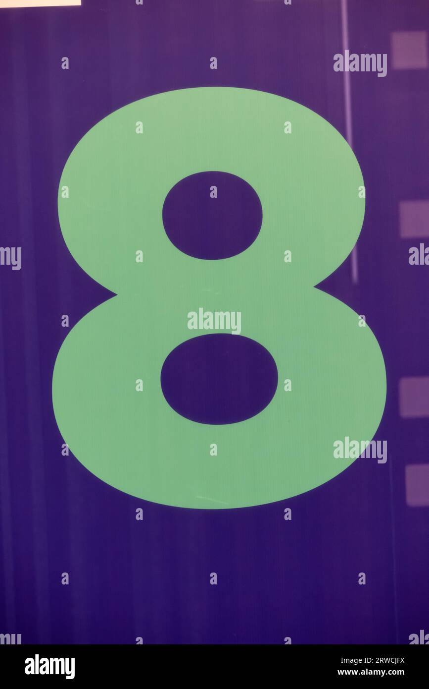 Number 8 close up. green number Stock Photo - Alamy