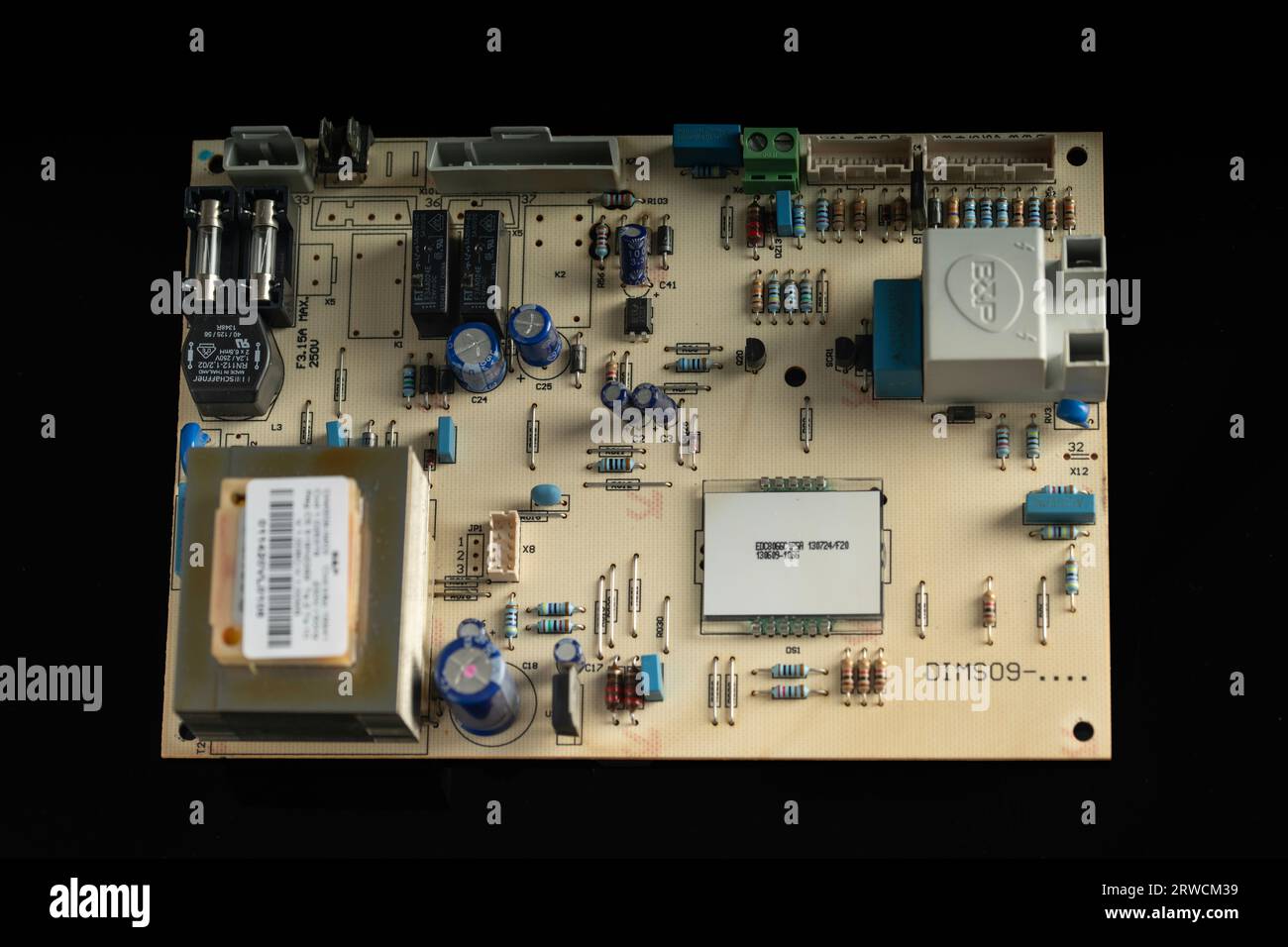 Heat-only boiler station motherboard without a relay Stock Photo - Alamy