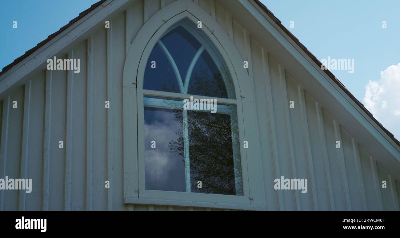 Back window of the “American Gothic” house is much like it’s iconic ...