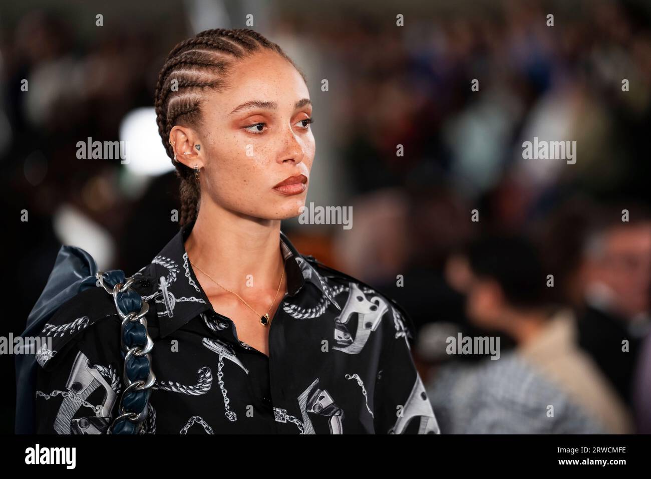 Adwoa Aboah wears a creation for the Burberry Spring Summer 2024 ...