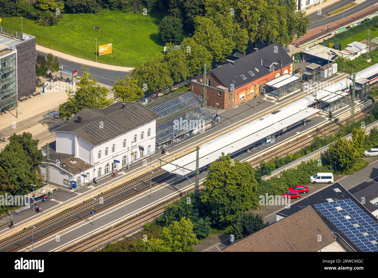 Aerial view train station hi-res stock photography and images - Alamy