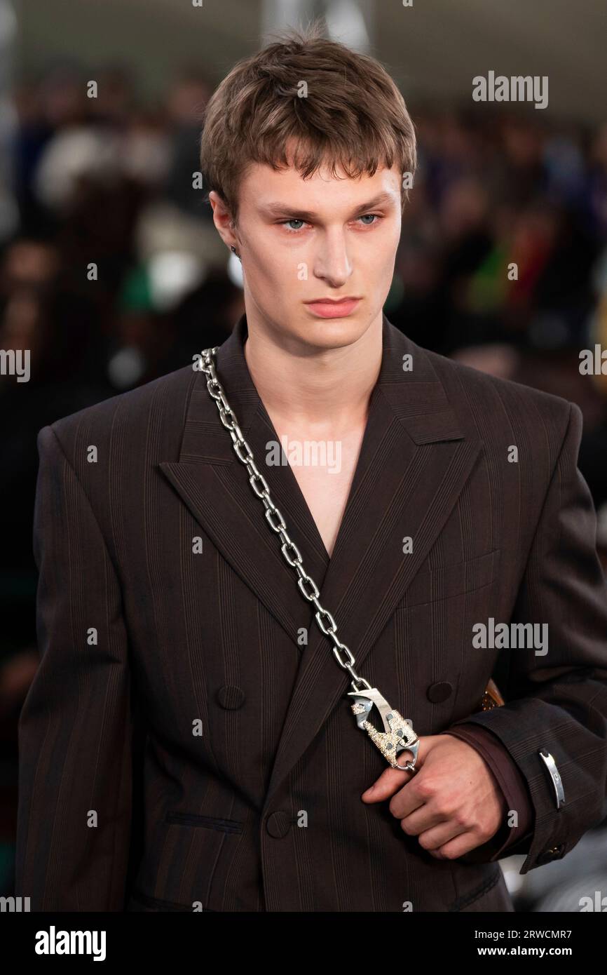 A model wears a creation for the Burberry Spring Summer 2024 fashion ...