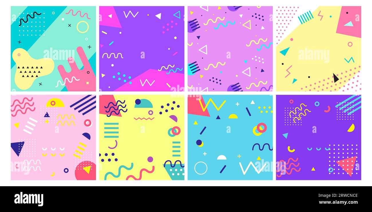 90s Abstract Background Vector Illustration set Stock Vector Image ...