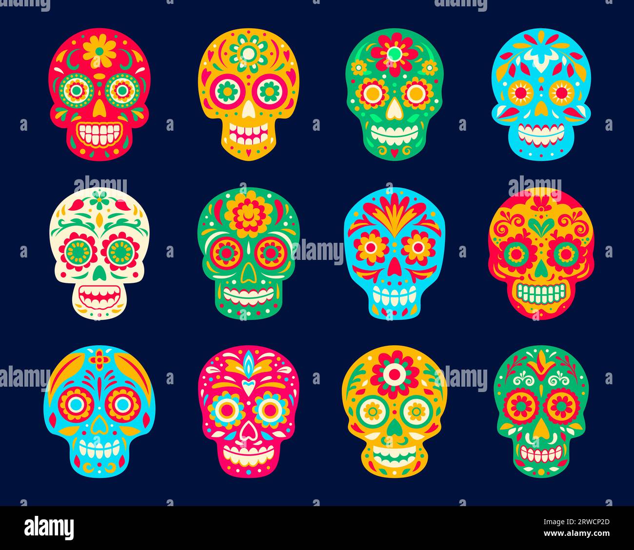 Mexican sugar calavera skulls for Dia de Los Muertos Mexican holiday ...