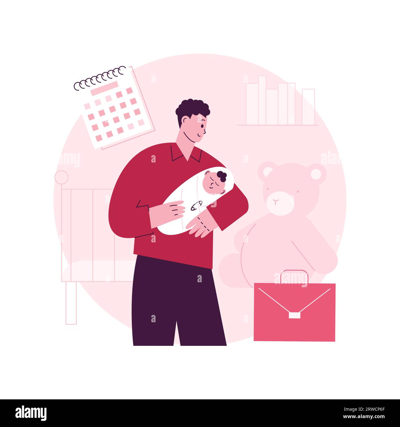 Paternity leave abstract concept vector illustration. Happy father ...
