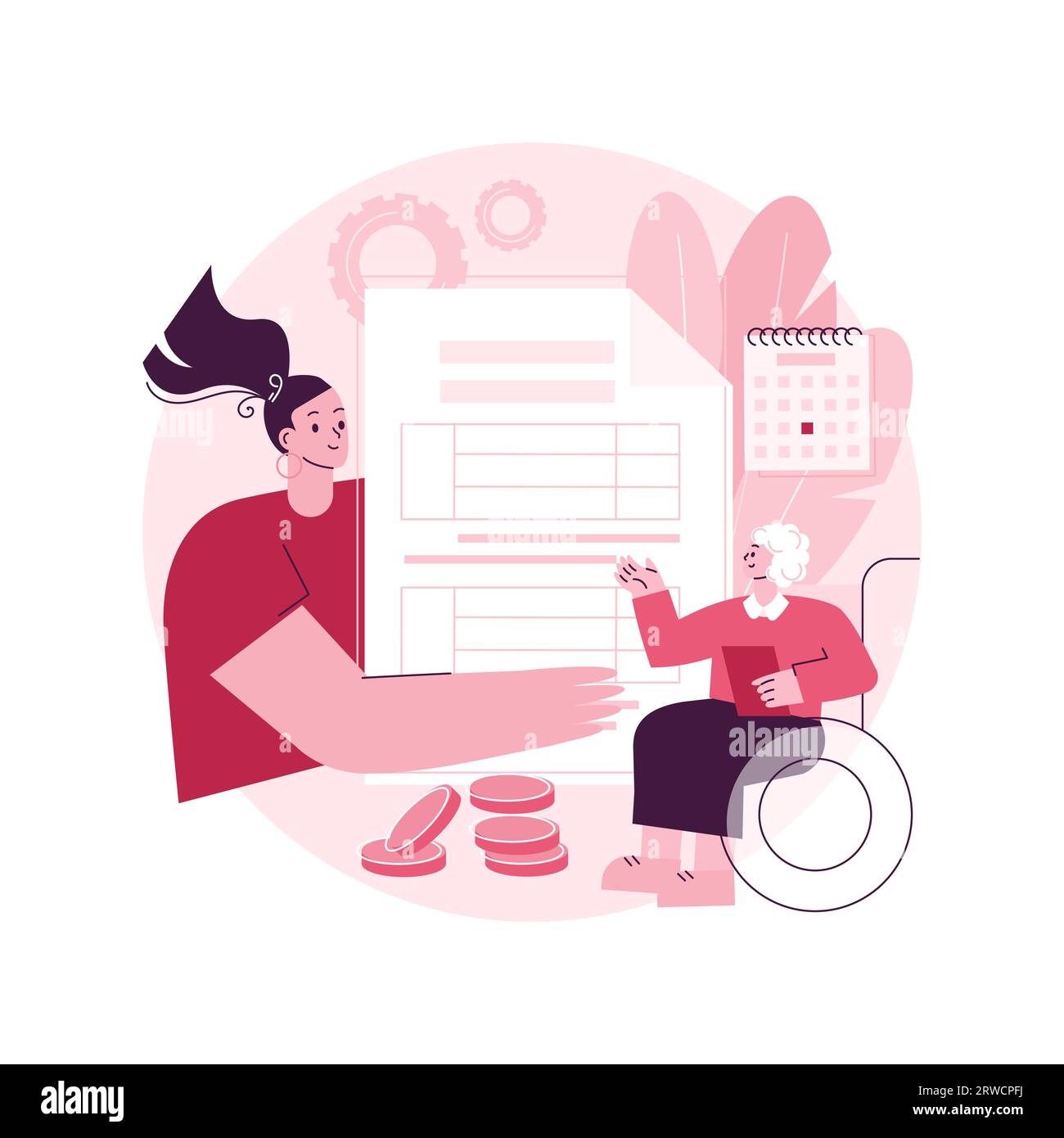Social-security benefit abstract concept vector illustration. Social ...